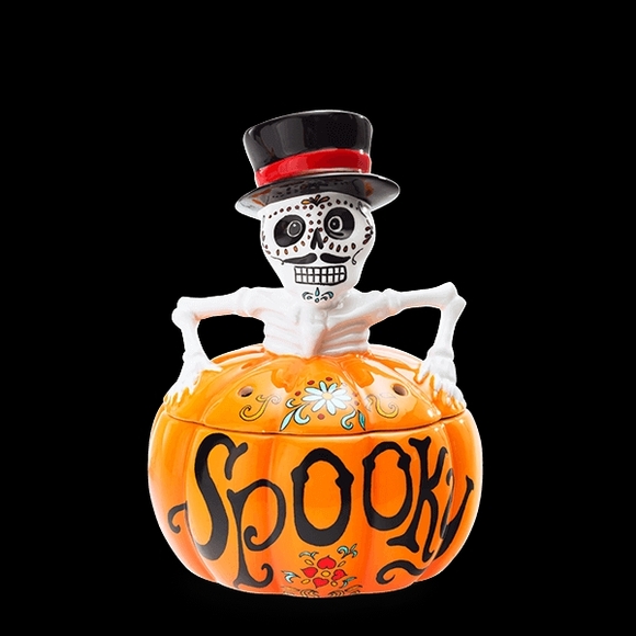 Scentsy | Other | Scentsy Halloween Skeleton Pumpkin Decor Orange And ...